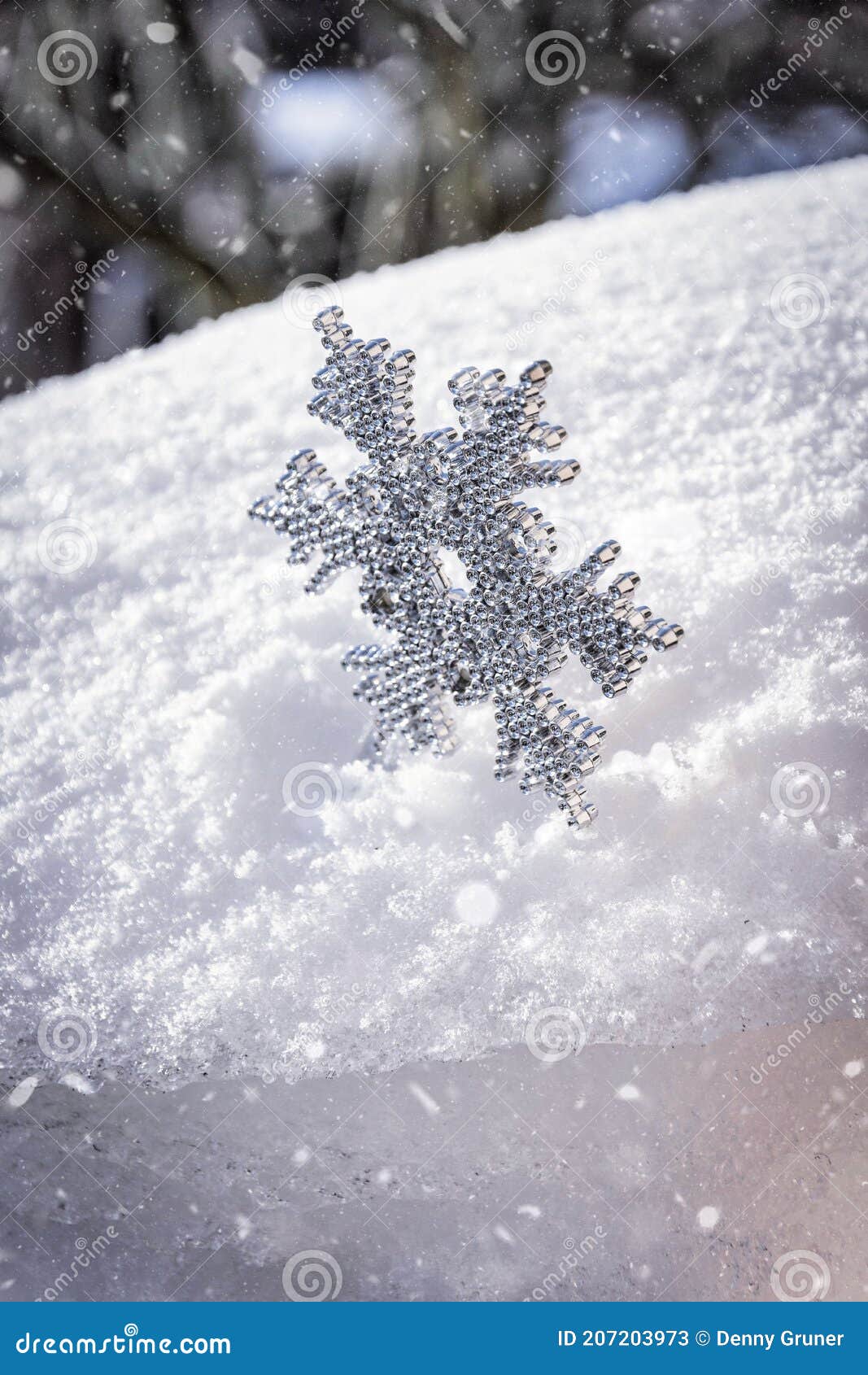 Artificial Snowflake in Winter Stock Image - Image of bottom, season ...
