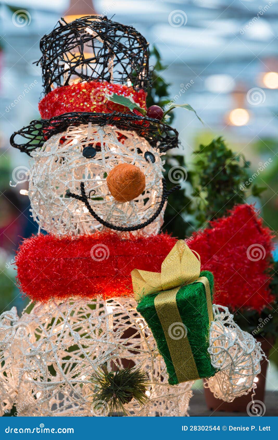 Artificial Snowman Yard Display Stock Photo - Image of colorful ...