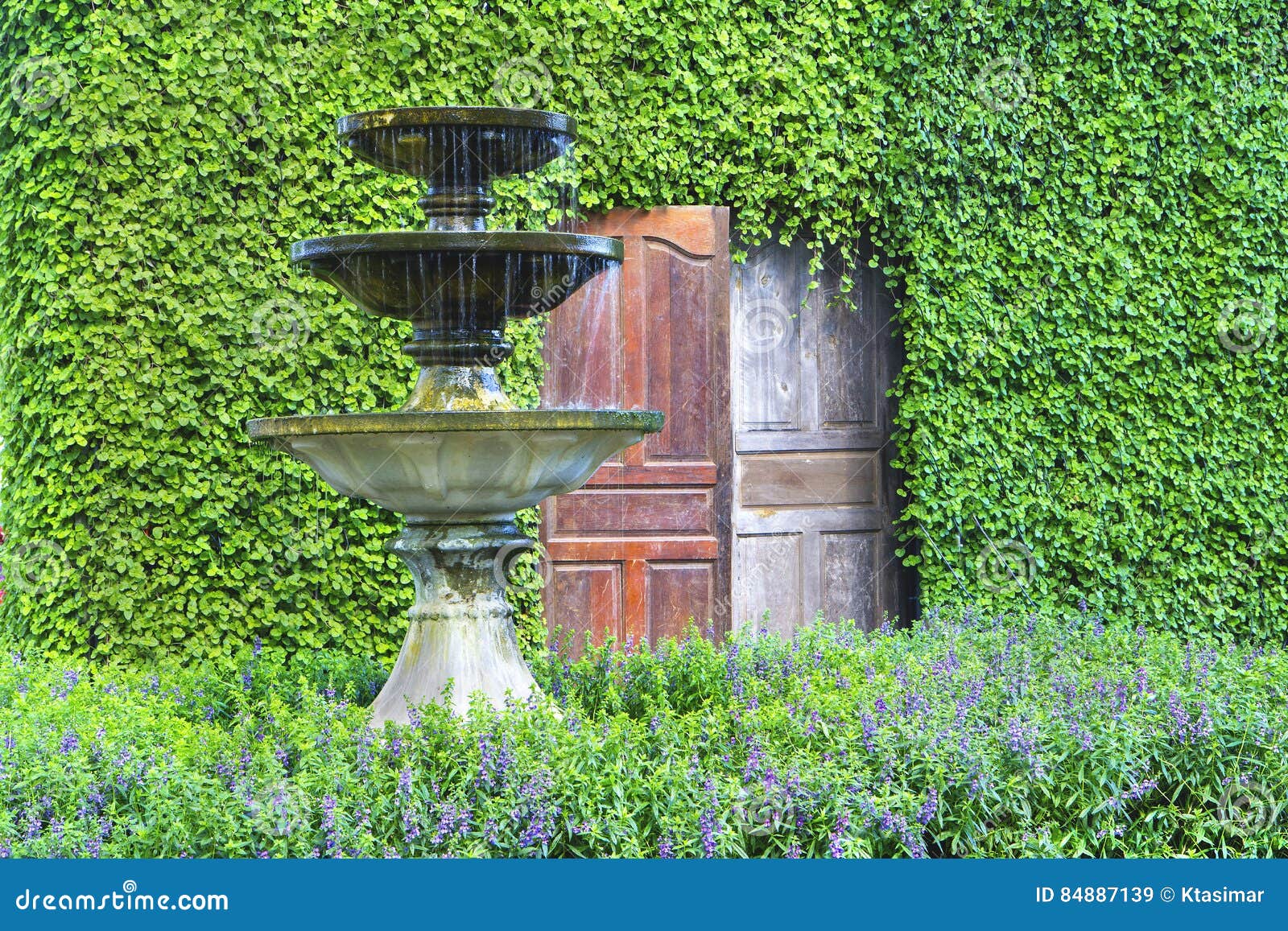 Artificial Spring Water in a Garden Stock Image - Image of plant, fall ...