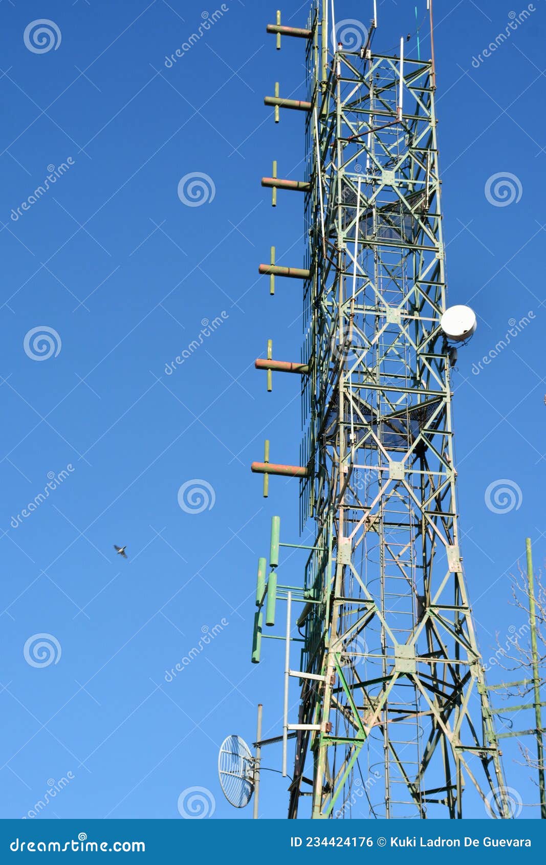 Detail of a Telecommunications Tower Stock Photo - Image of azul, alto ...