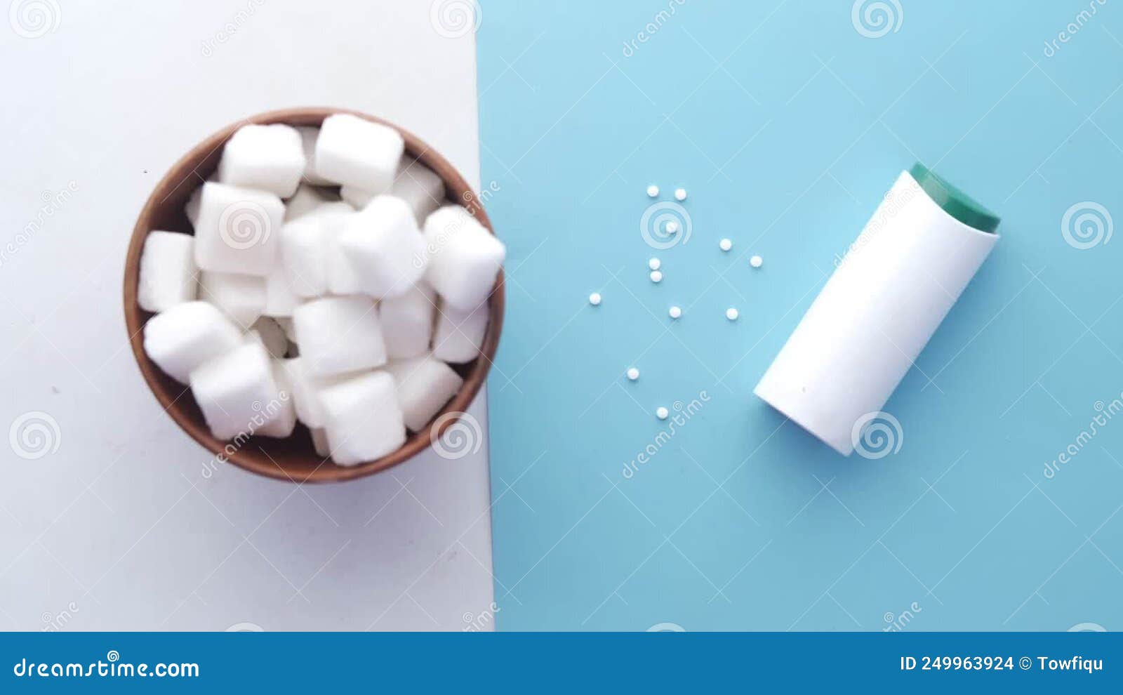 Artificial Sweetener Container and Raw Sugar on Table Stock Footage ...
