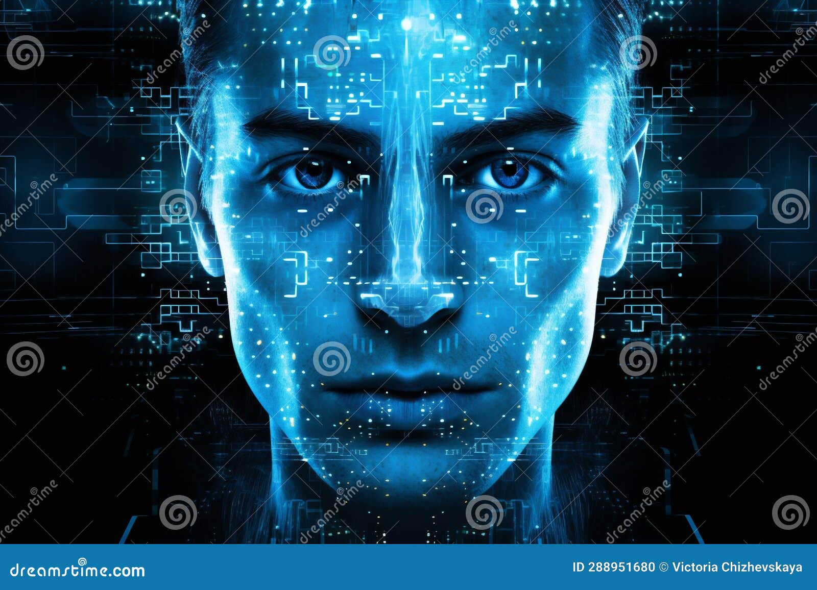 Ai Avatar Technology Digital Brain Concept Stock Illustration ...