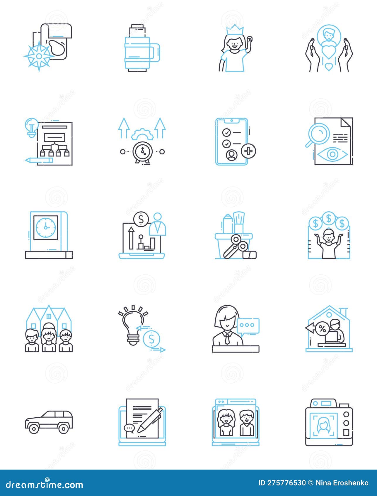 Artificial Technology Linear Icons Set. Automation, Robotics, Machine ...