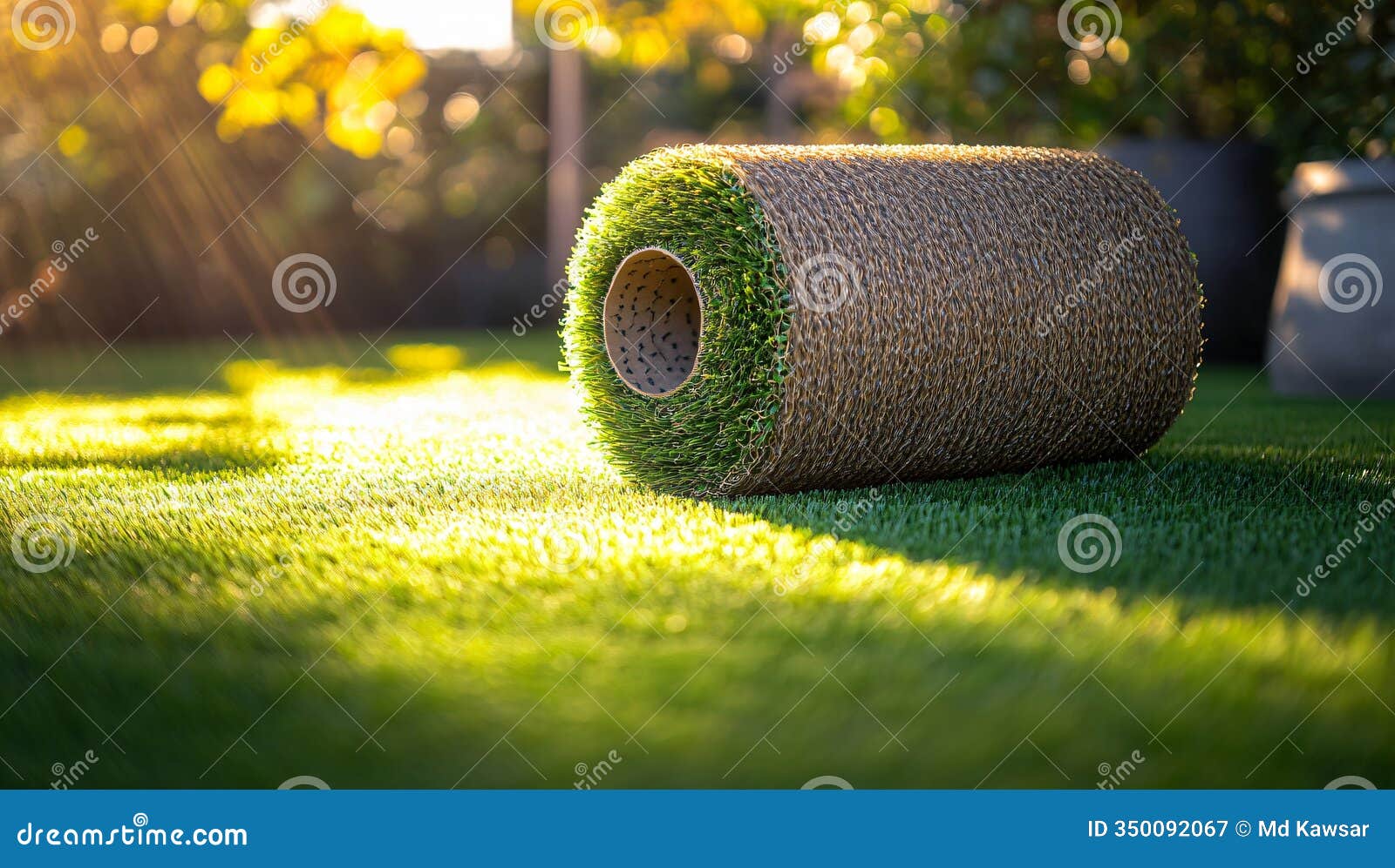 Artificial Turf Roll in Sunny Garden Landscape High Quality Image Stock ...