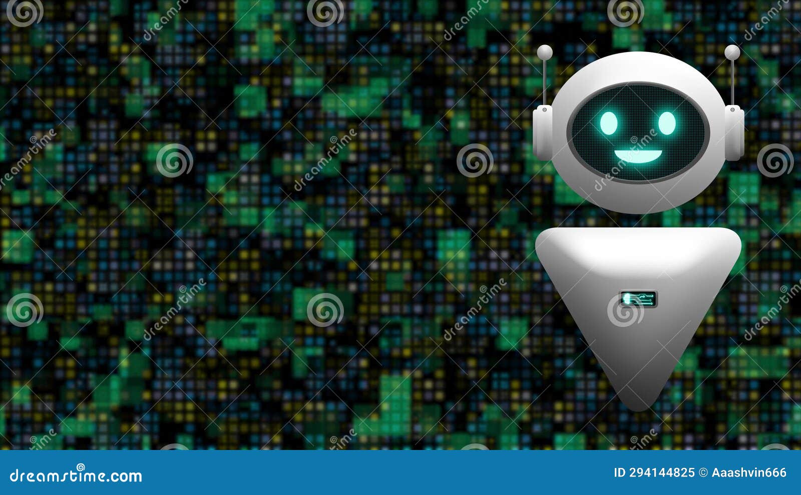 Artificial and Virtual Assistant Concept Animation with Robot and ...