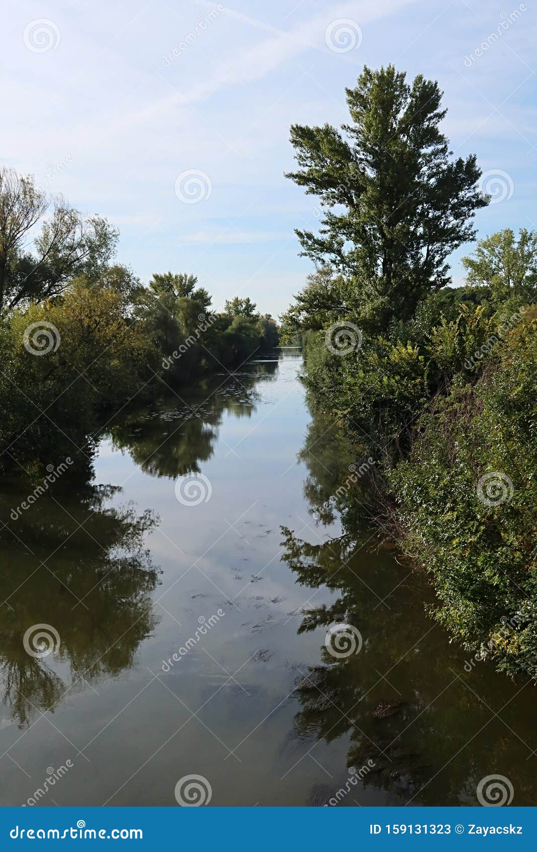 Artificial Water Channel with Trees Reflecting in Water. Stock Image ... Artificial Water Channel with Trees Reflecting in Water. Stock Image ...