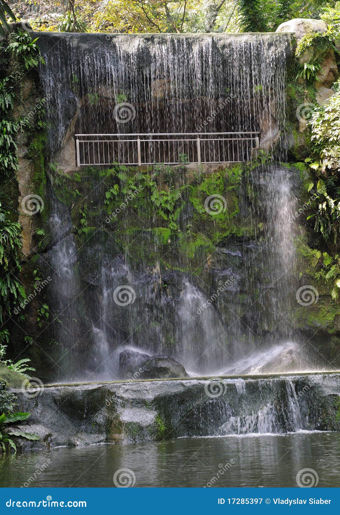 Artificial waterfall stock image. Image of asia, tropical - 17285397