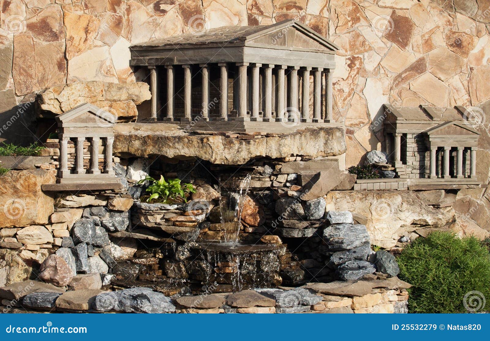 Artificial waterfall. stock image. Image of greek, waterfall - 25532279