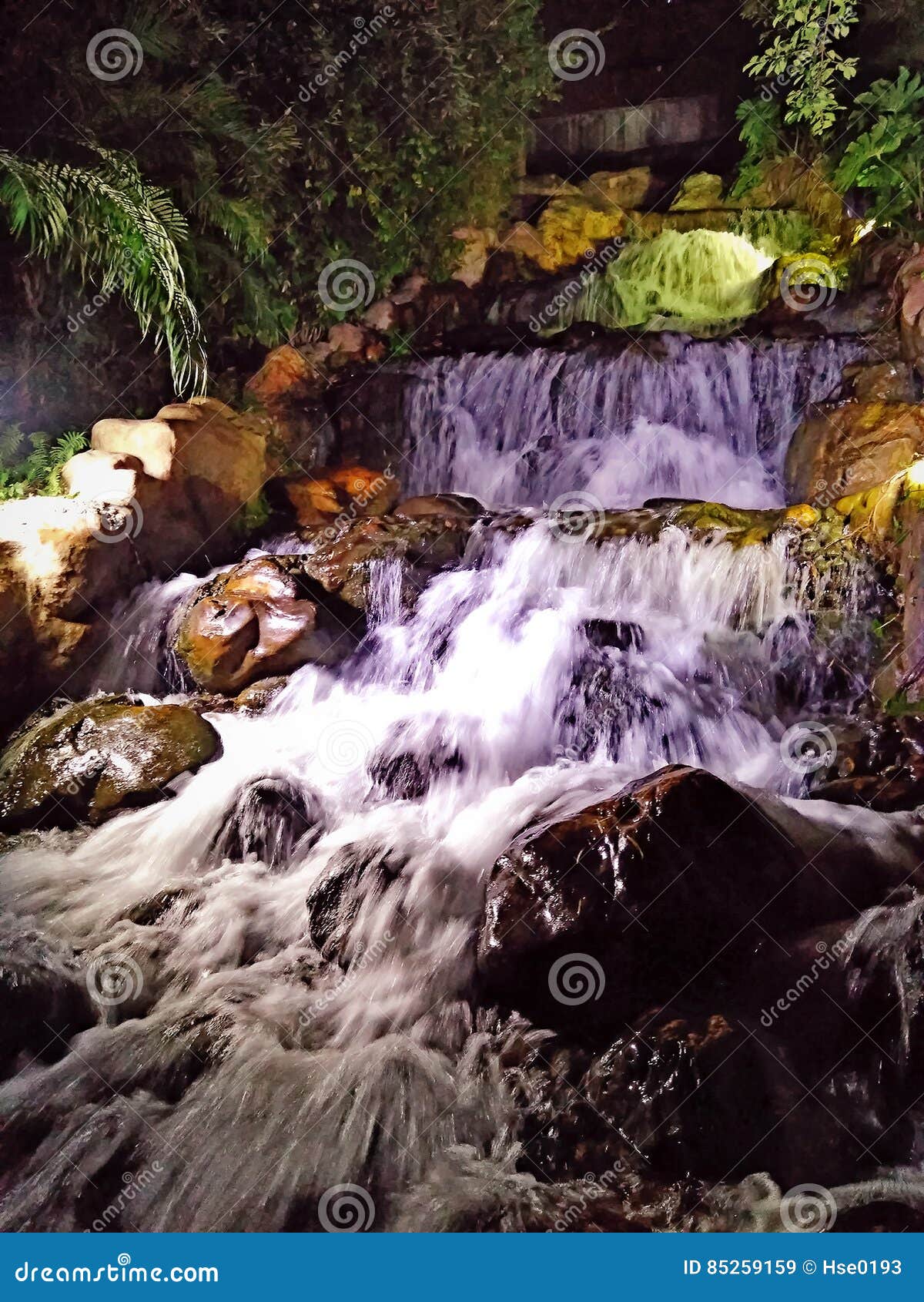 Artificial Waterfall,landscape Architecture Stock Image - Image of ...