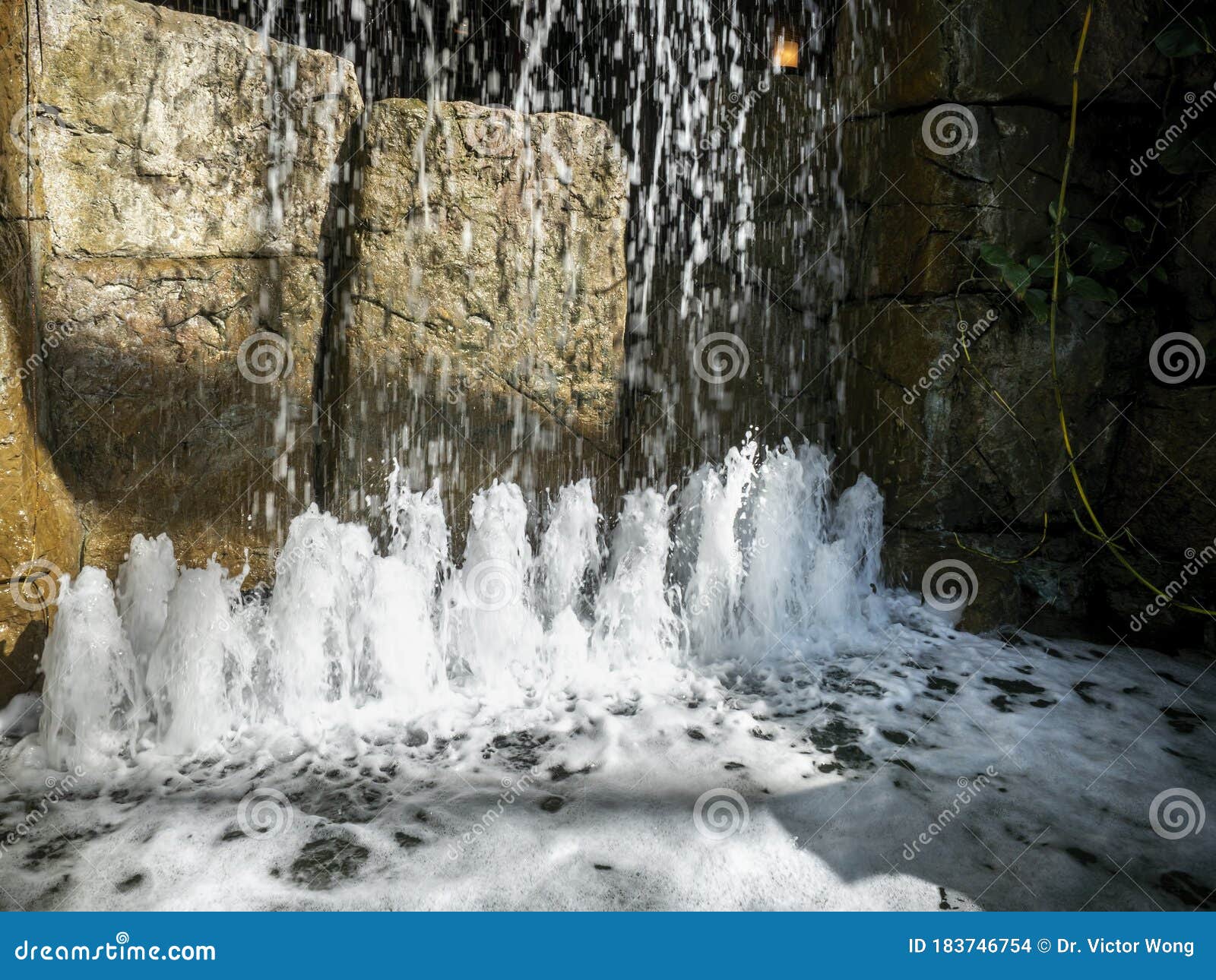 Artificial Waterfall Feature in a Modern Luxury Home Stock Photo ...