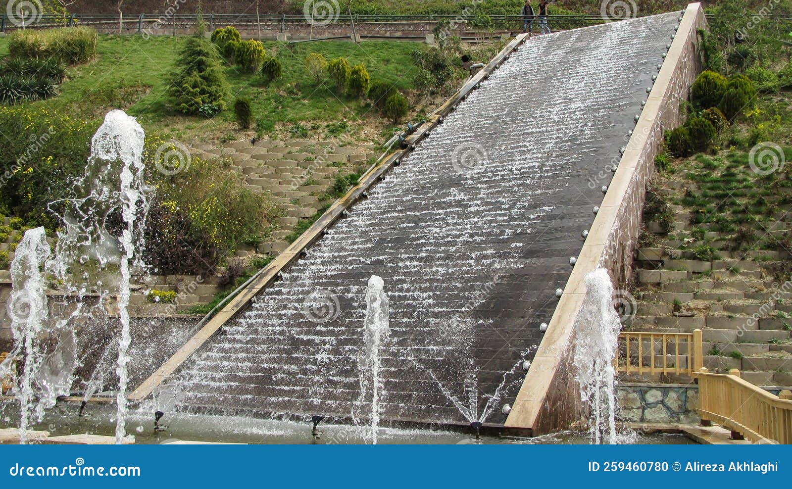 Artificial Waterfall in the Park in the West of Tehran Editorial Image ...