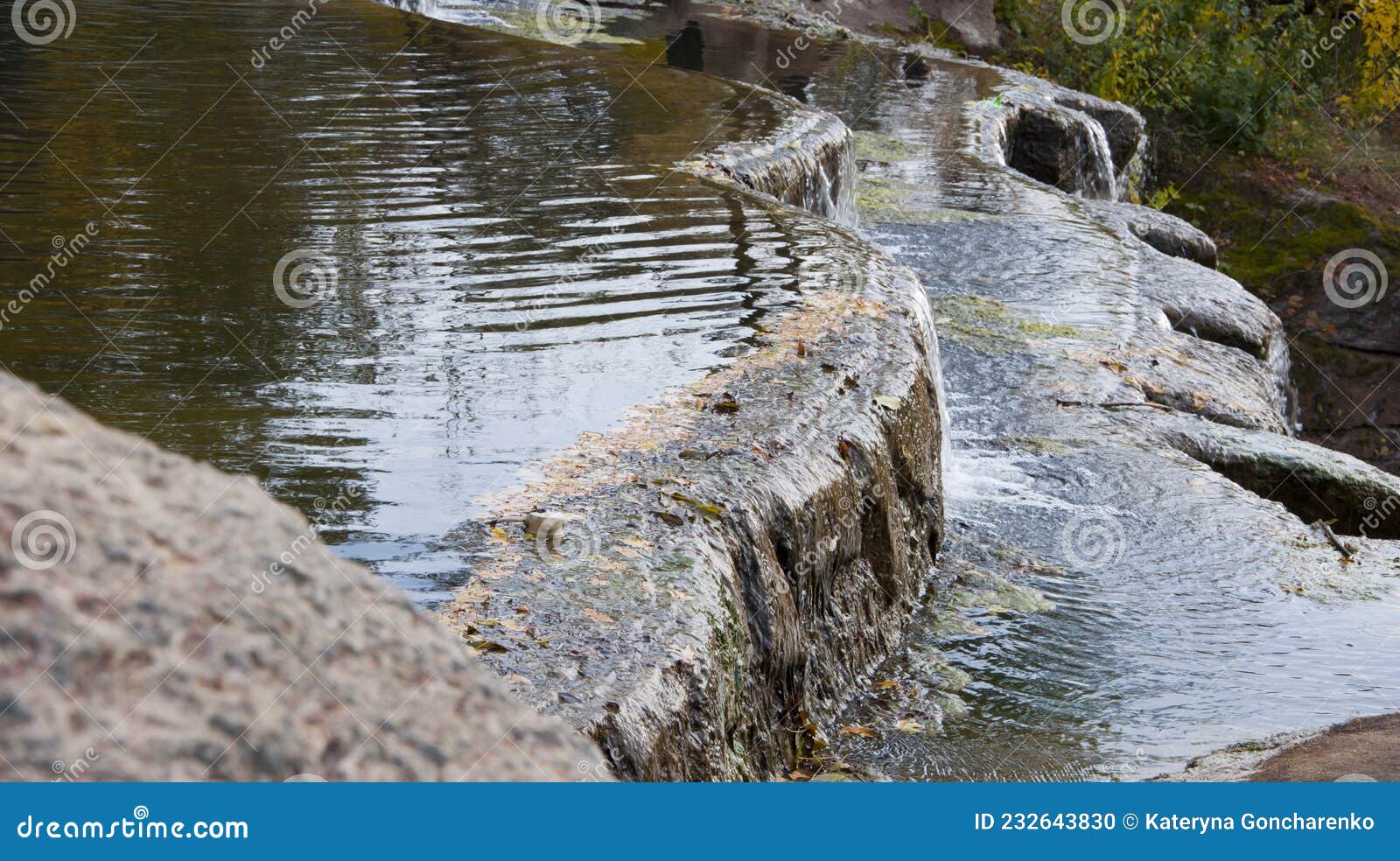 Artificial Waterfall in Public Park. High Quality Photo Stock Photo ...