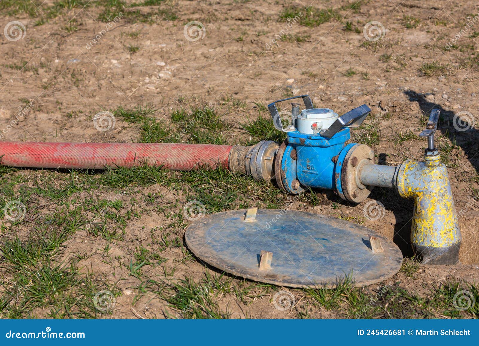 Artificial Watering on the Field Stock Image - Image of water ...