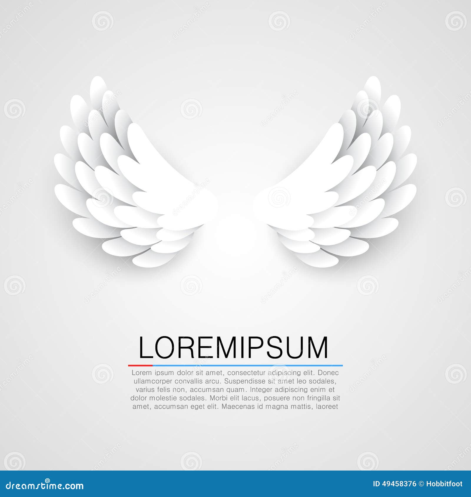 Artificial White Paper Wings Set On Transparent Background. Cartoon ...