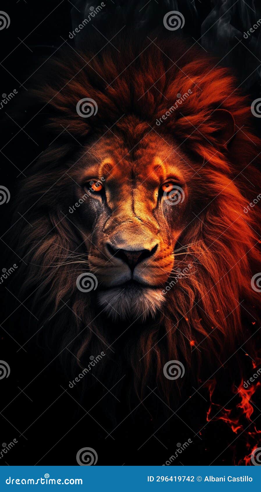 Artificially Generated Lion Portrait Stock Illustration - Illustration ...