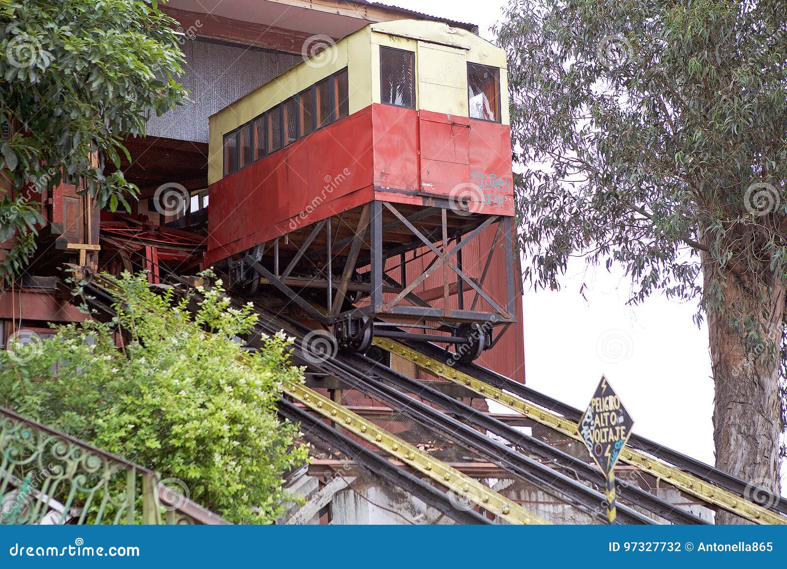 Artilleria Funicular Railways in Valparaiso, Chile Editorial ...