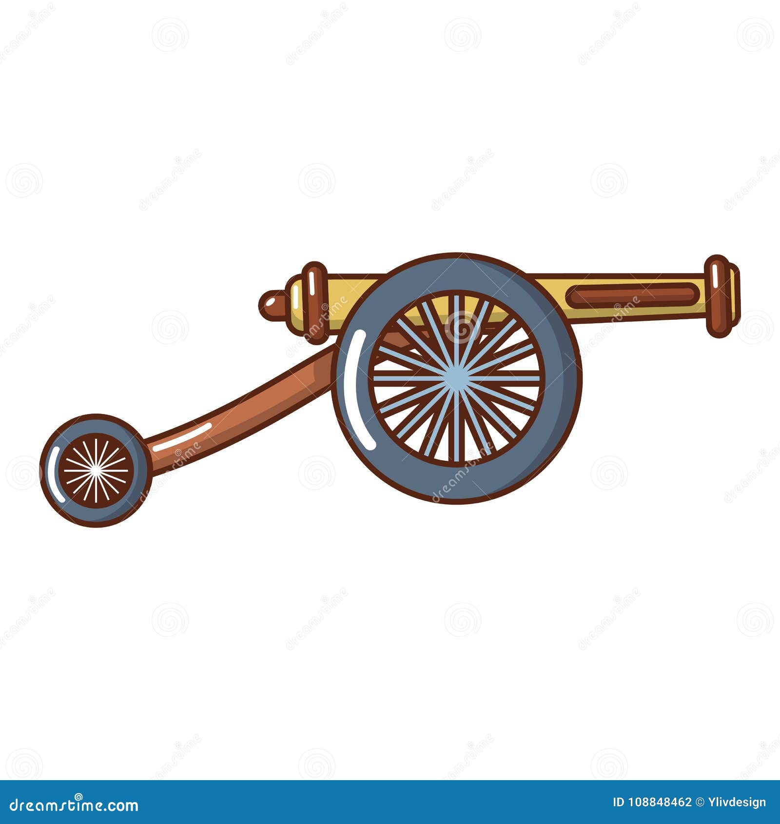 Artillery Gun Icon Green Cartoon Vector | CartoonDealer.com #105371791