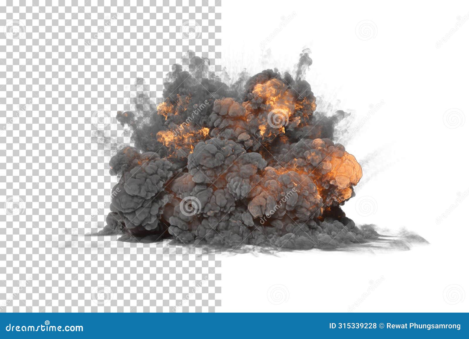 Artillery Explosion on Transparent Background Stock Photo ...