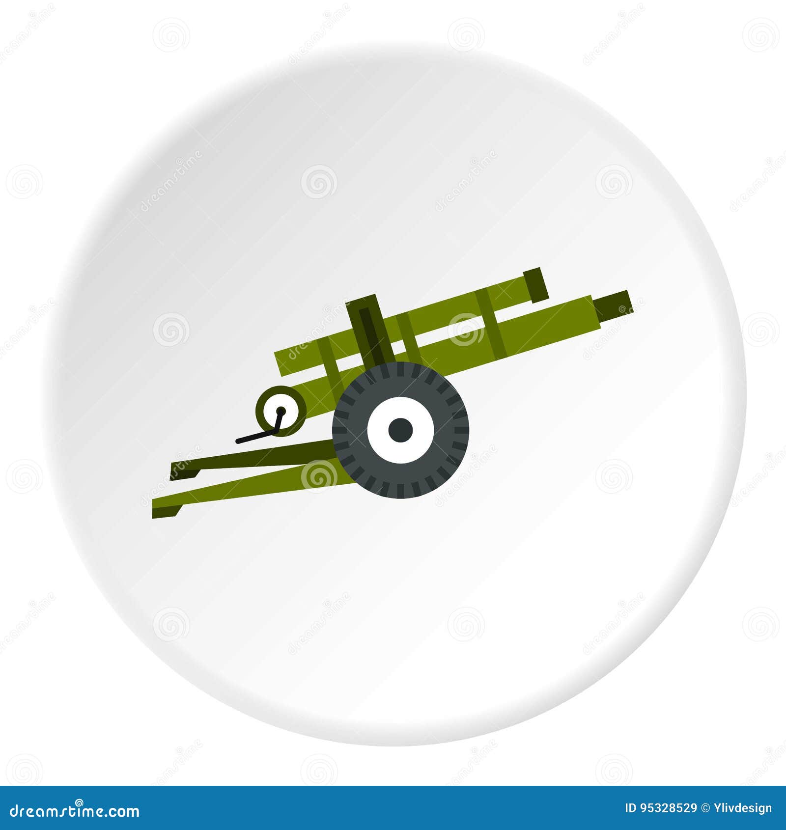 Artillery gun icon circle stock vector. Illustration of armed - 95328529