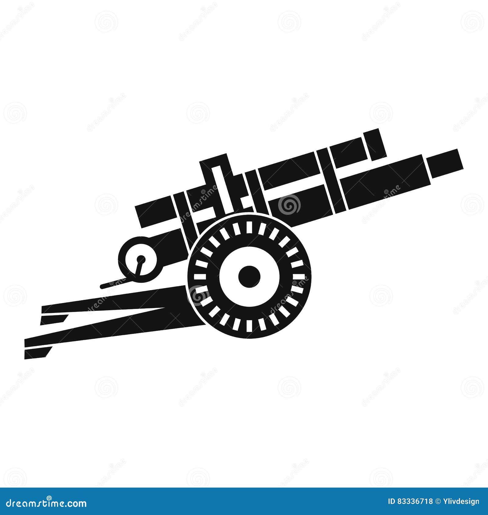 Artillery Gun Icon, Simple Style Stock Vector - Illustration of armed ...