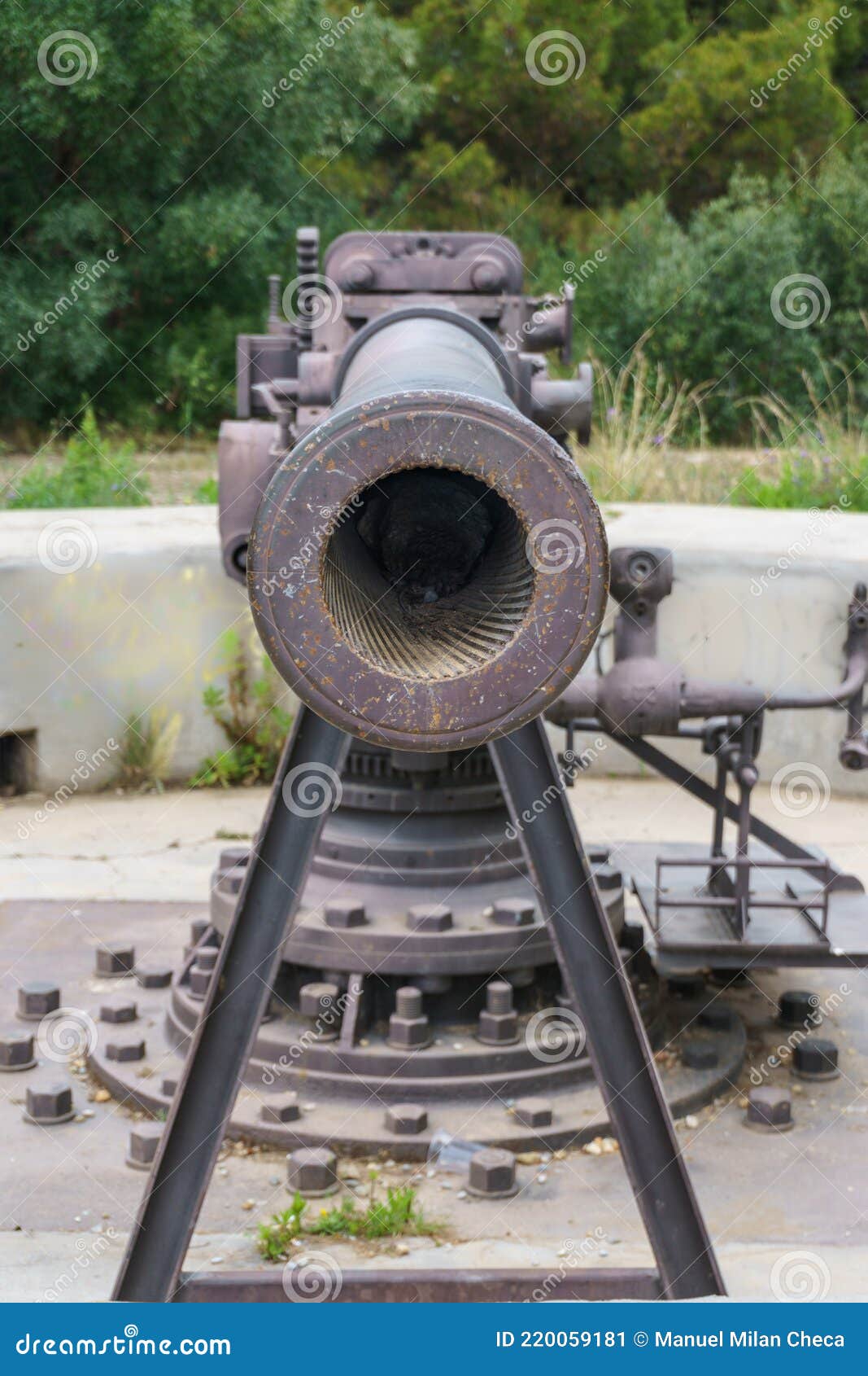 Artillery Machine Gun in a Bunker. Concept the Horror of War Stock ...