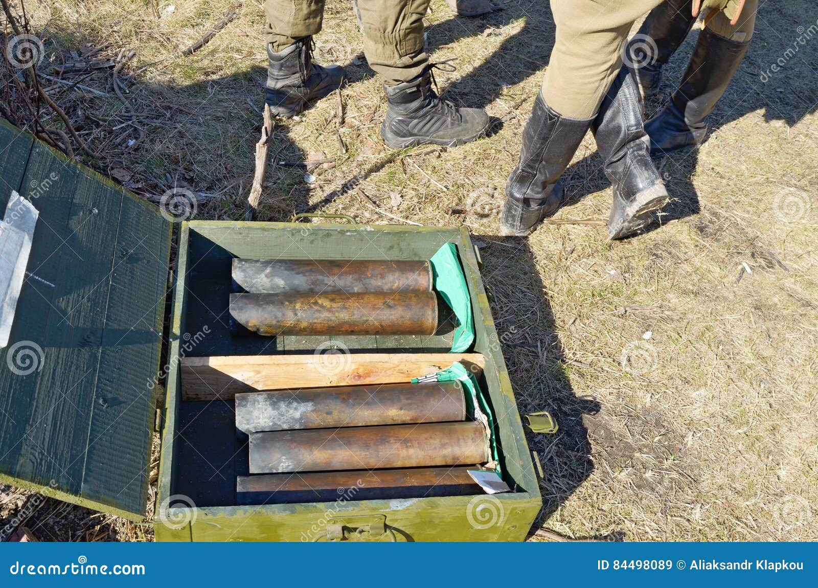 Artillery Shells in the Box. Stock Image - Image of weapons, explosion ...