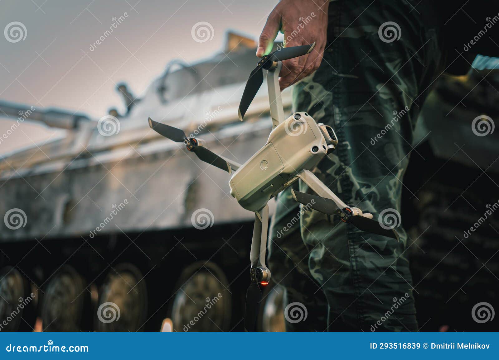 Artillery Spotter or Military Observer Launches Drone into Sky Force ...