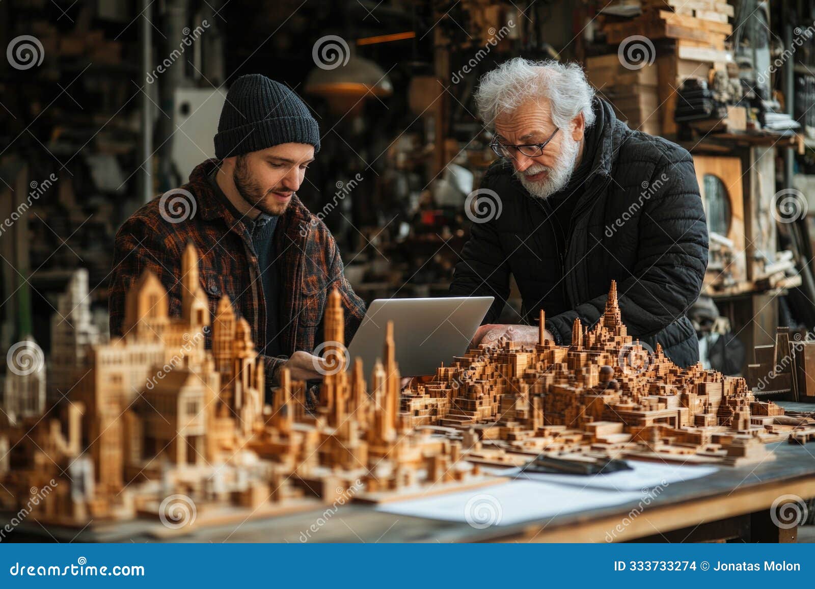 Artisan and Apprentice Collaborate on Wood Art Piece Using CAD Software ...