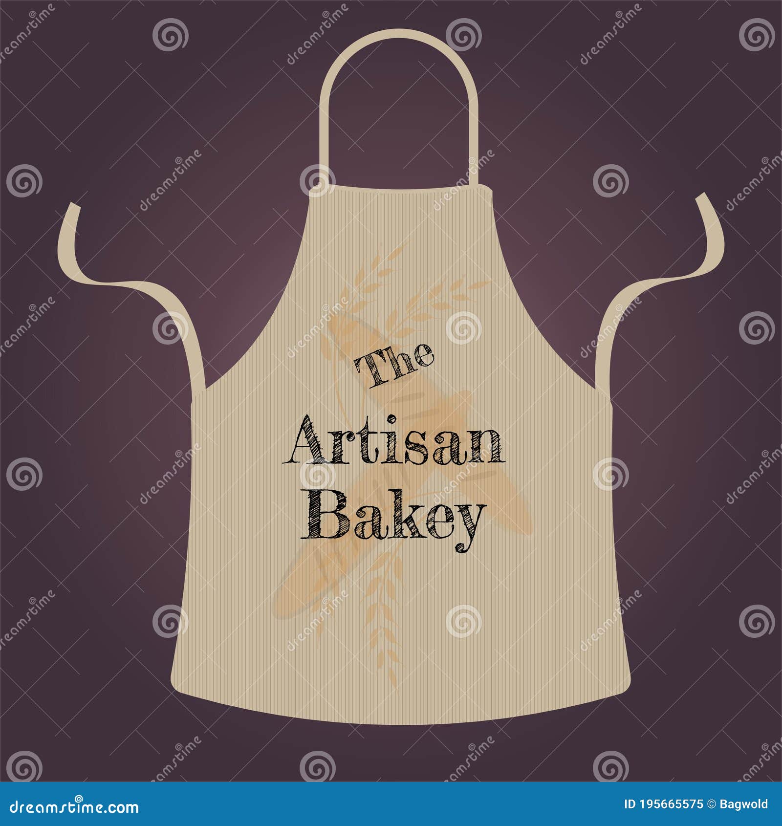 Artisan Bakery Apron Vector Logo with Editable Text on a Gradient ...