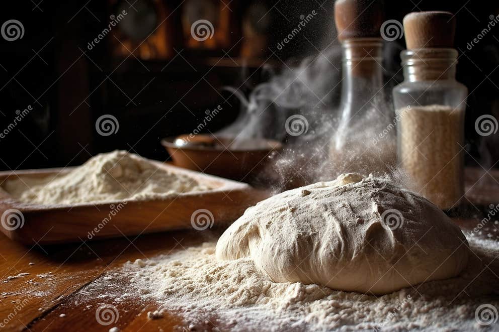 Artisan Bread Dough with a Dusting of Flour, Ready for Baking Stock ...