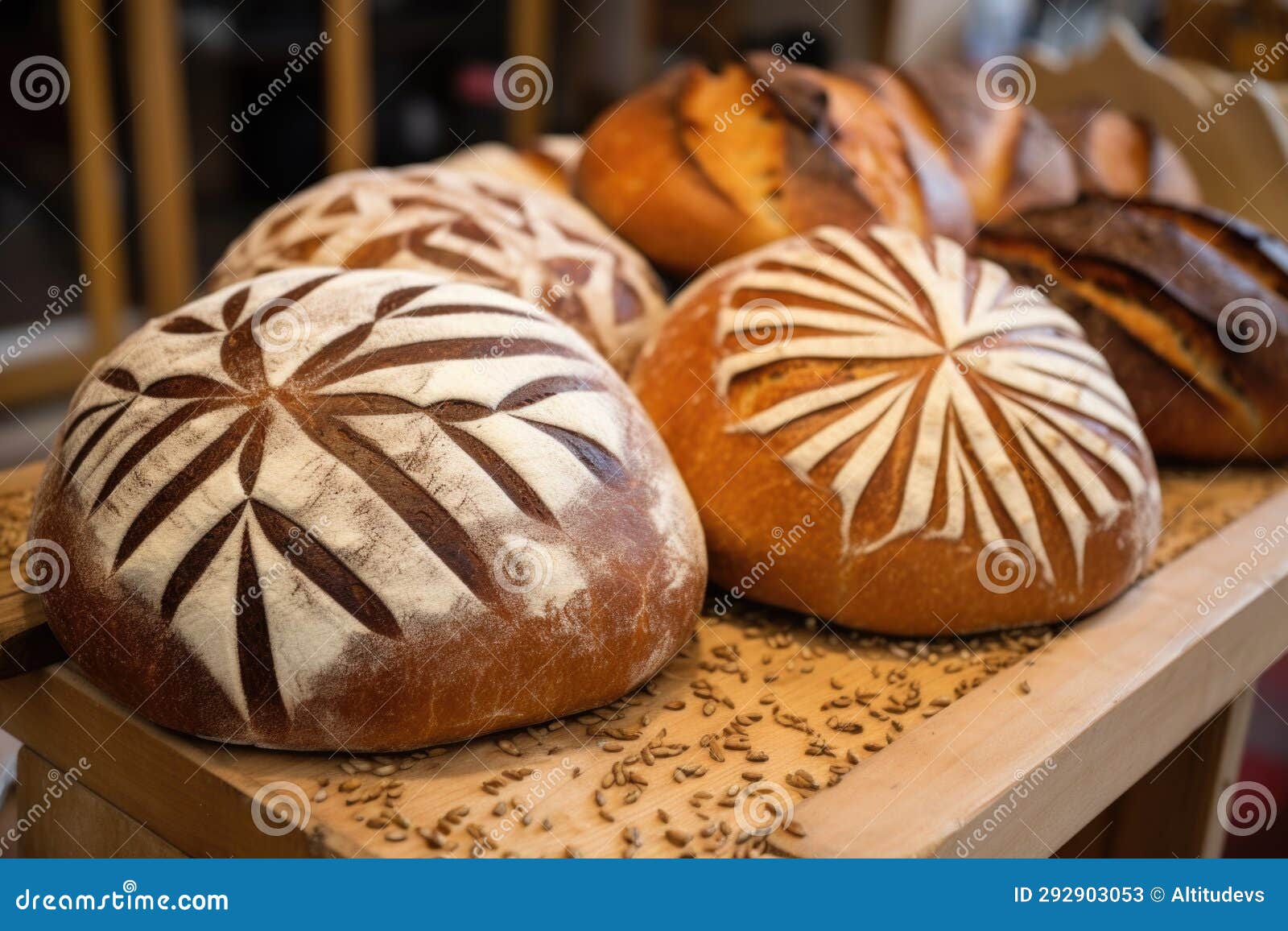 Artisan Bread with Handmade Patterns Stock Image - Image of bread ...