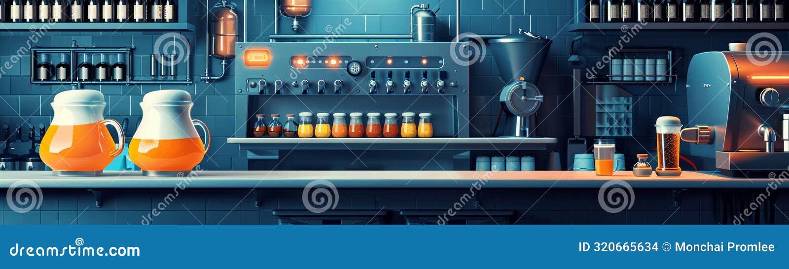 Artisan Brewing Station Flat Design Side View Modern Theme Animation ...