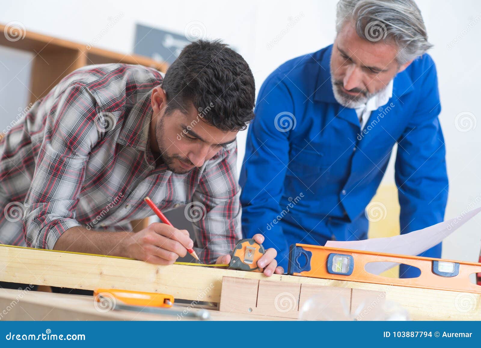 Artisan Carpenter Demonstrating Knowledge Stock Photo - Image of ...