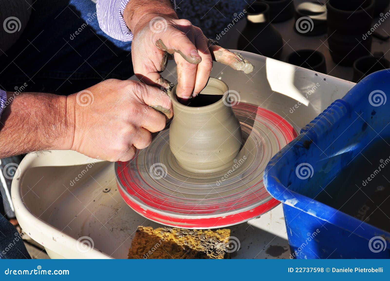 Artisan Creates a Clay Pot with a Lathe Stock Photo - Image of lathe ...