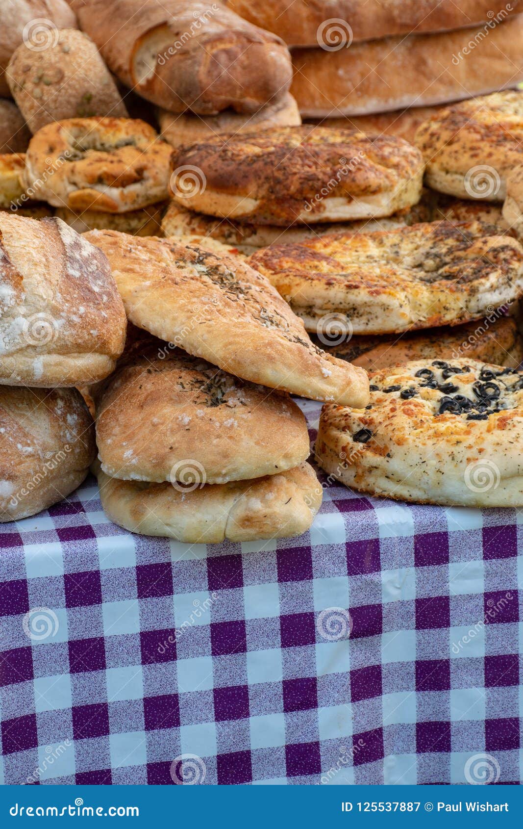 Artisan Hand Made Bread Standing on Table Stock Image - Image of rustic ...