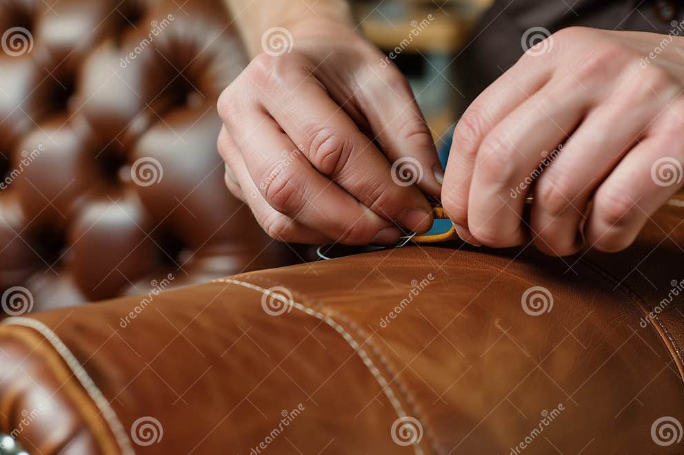 Artisan Hands Stitching Leather Sofa Seams Stock Image - Image of artisan, manual: 308431833