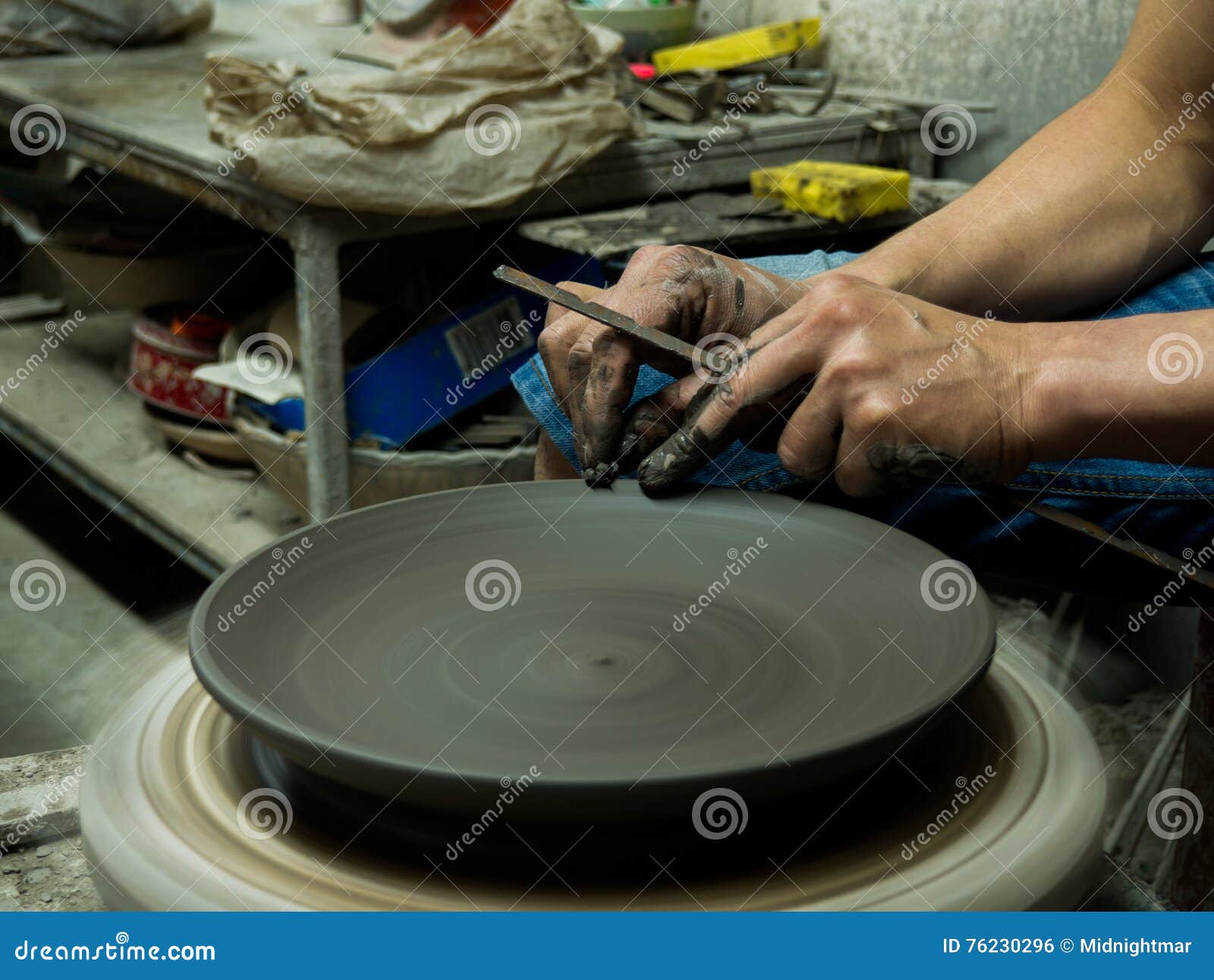 Artisan Making a Clay Pot with Hands Stock Photo - Image of pressure ...