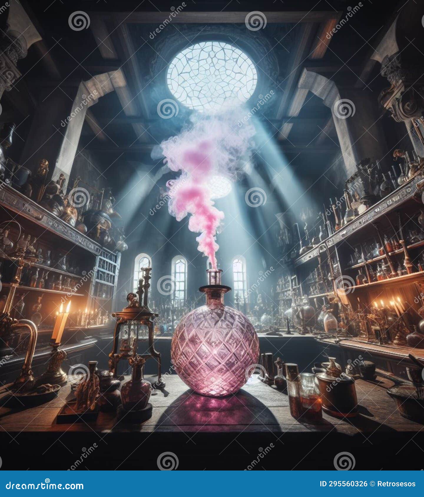 Artisan Perfume Elixir Potion Maker Pharmacist Preparing Product in ...