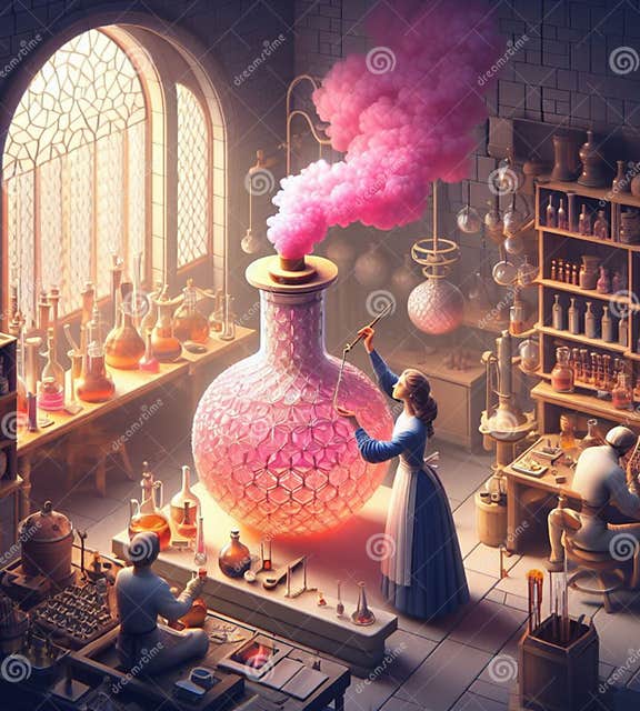 Artisan Perfume Elixir Potion Maker Pharmacist Preparing Product in ...