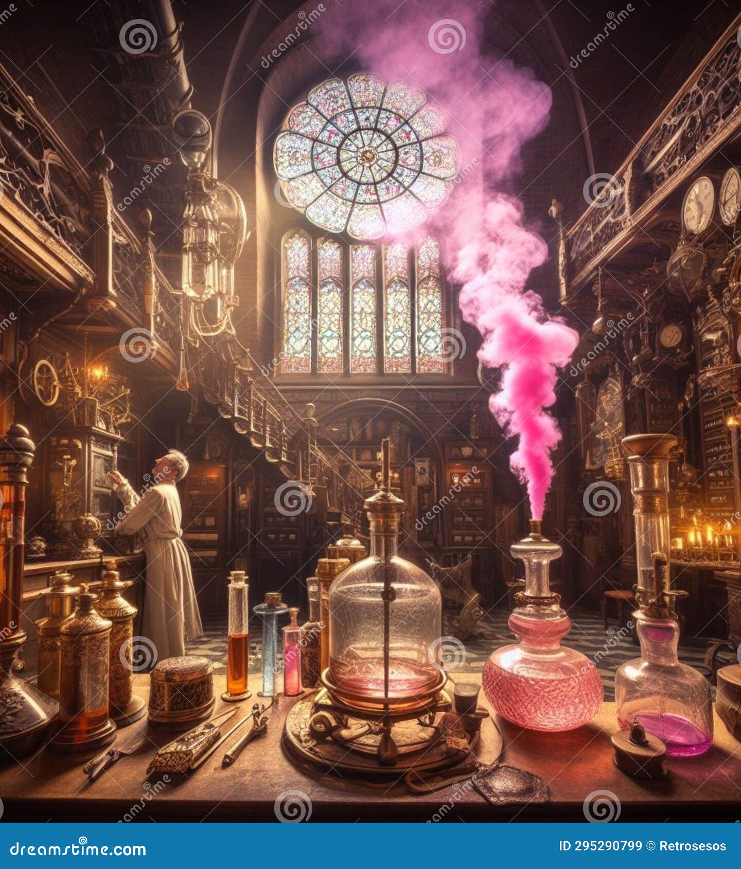 Artisan Perfume Elixir Potion Maker Pharmacist Preparing Product in ...