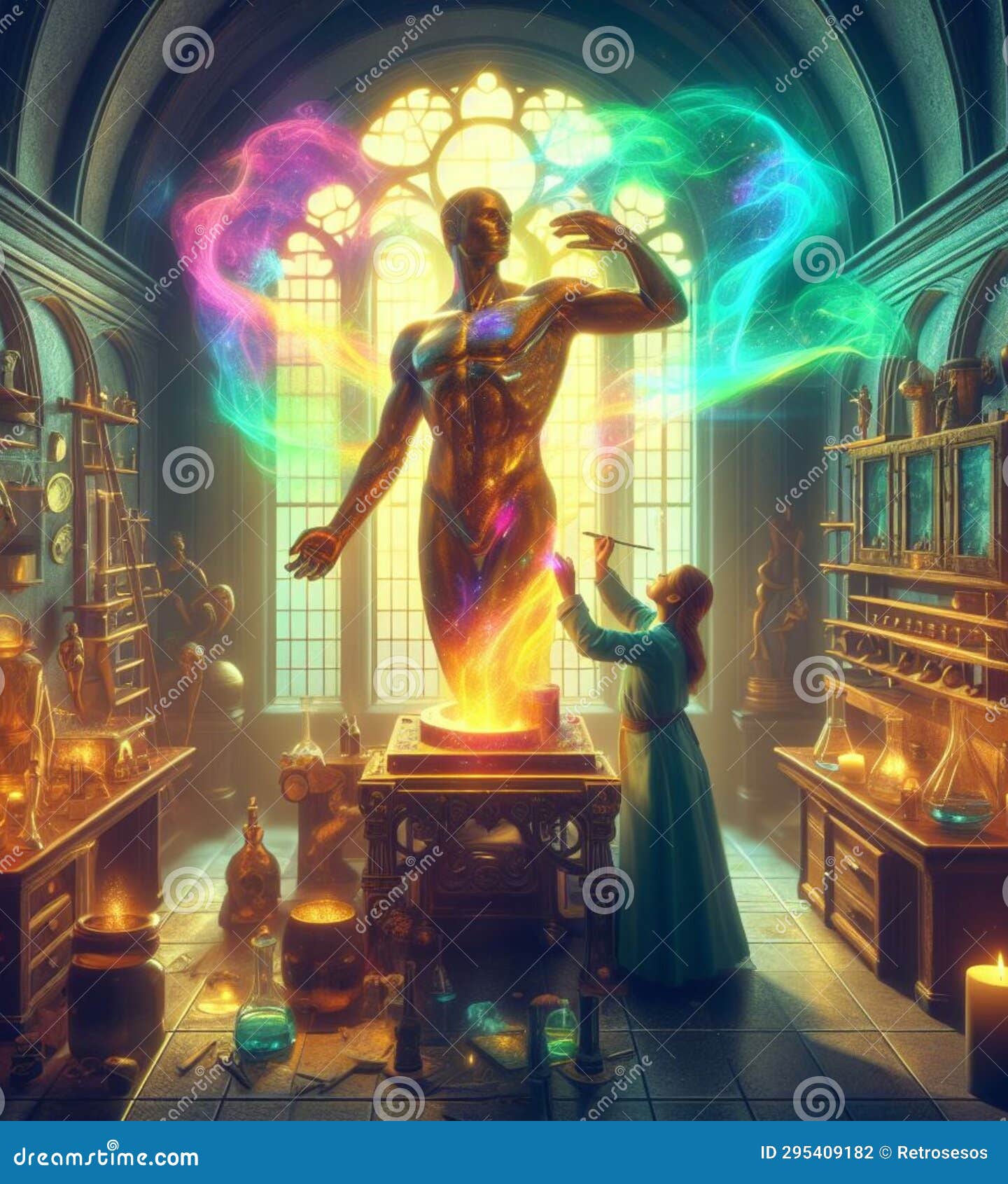 Artisan Perfume Elixir Potion Maker Pharmacist Preparing Product in ...