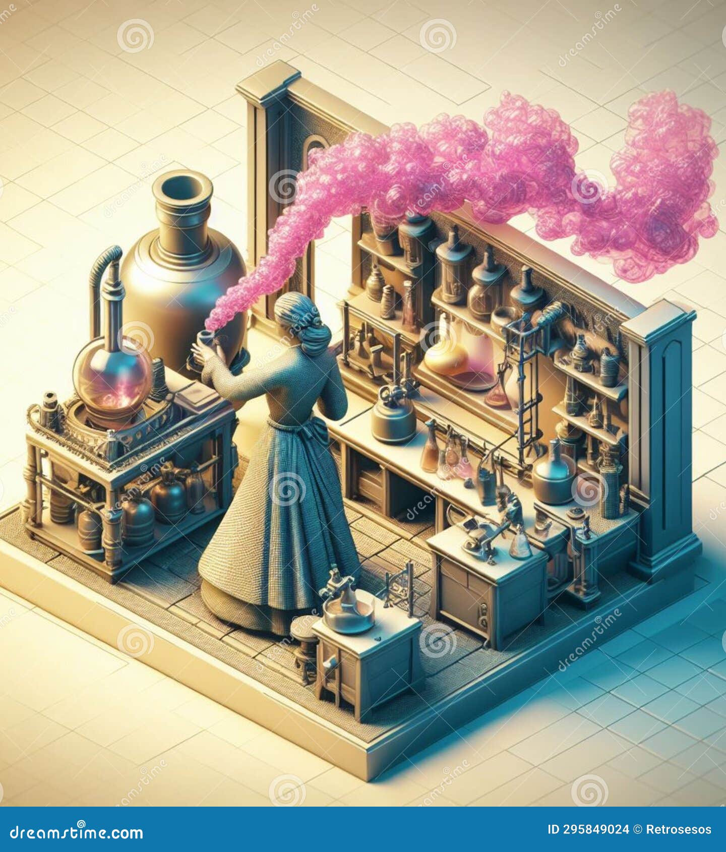 Artisan Perfume Elixir Potion Maker Pharmacist Preparing Product in ...