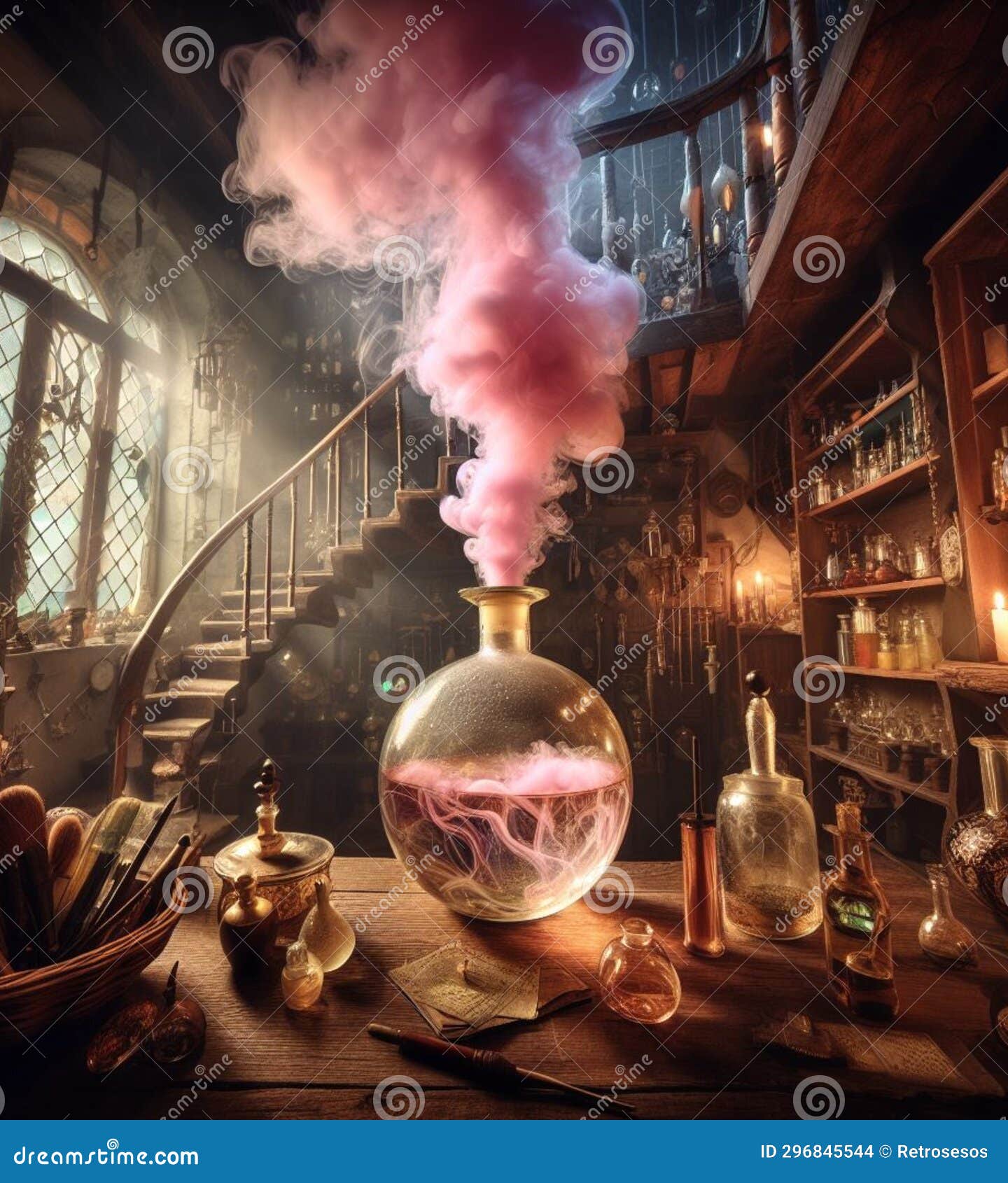 Artisan Perfume Elixir Potion Maker Pharmacist Preparing Product in ...