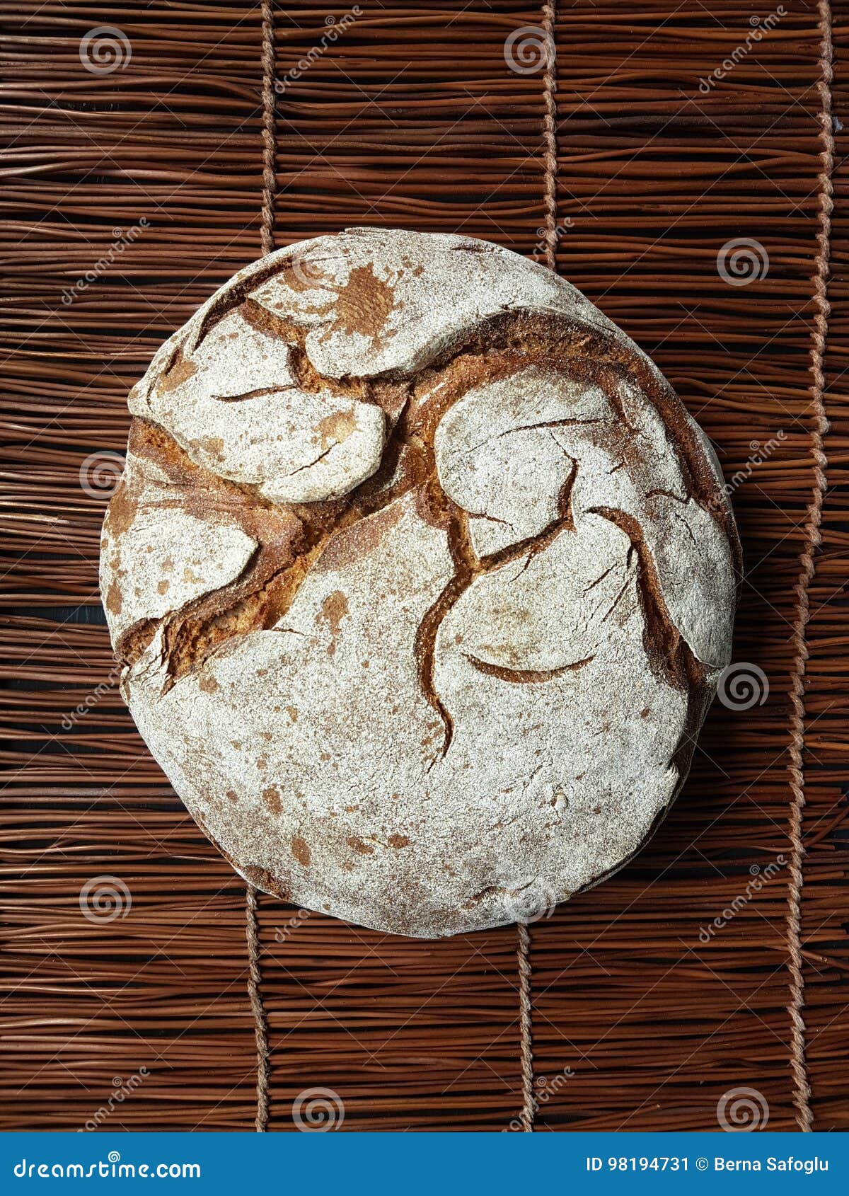Artisan round bread stock image. Image of flour, gourmet - 98194731