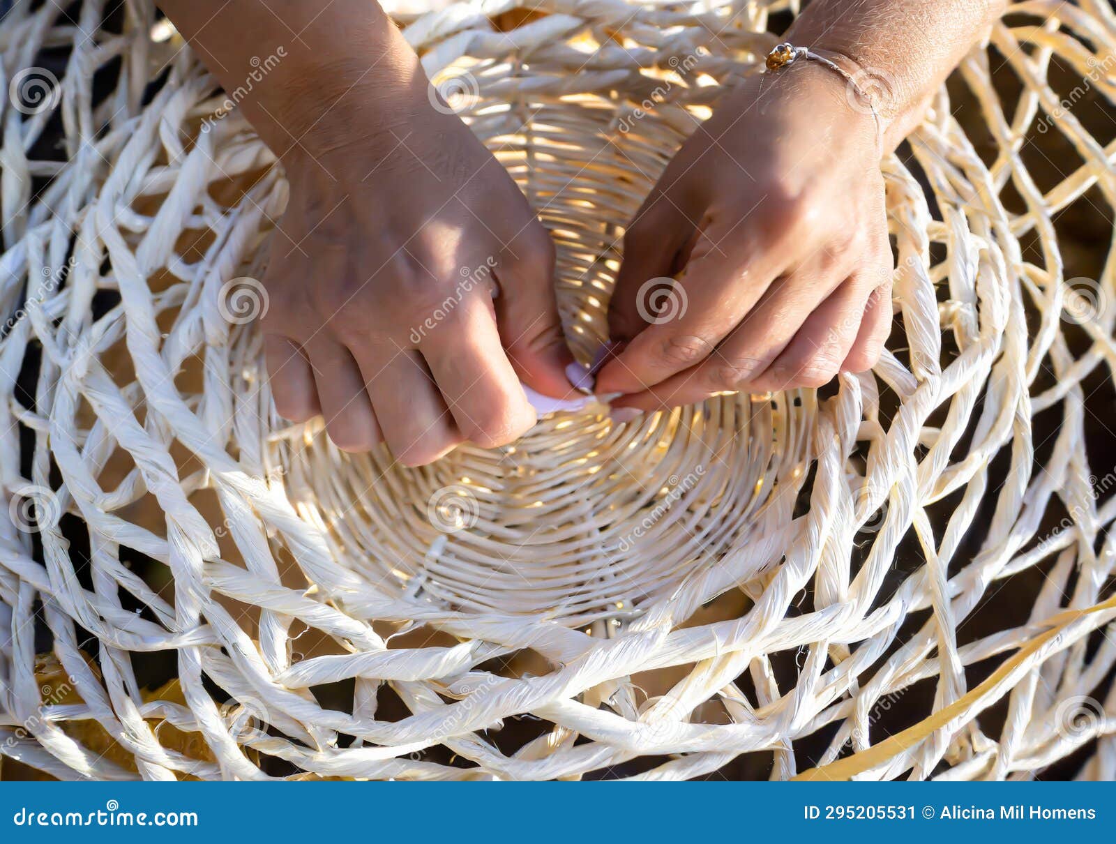 Artisan Working on Basketry, Straw Baskets. Traditional Crafts ...