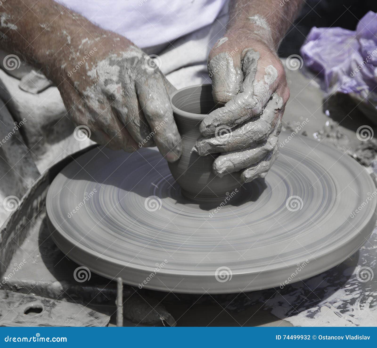 Artisan is Working with Raw Clay Stock Photo - Image of bowl, dexterity ...