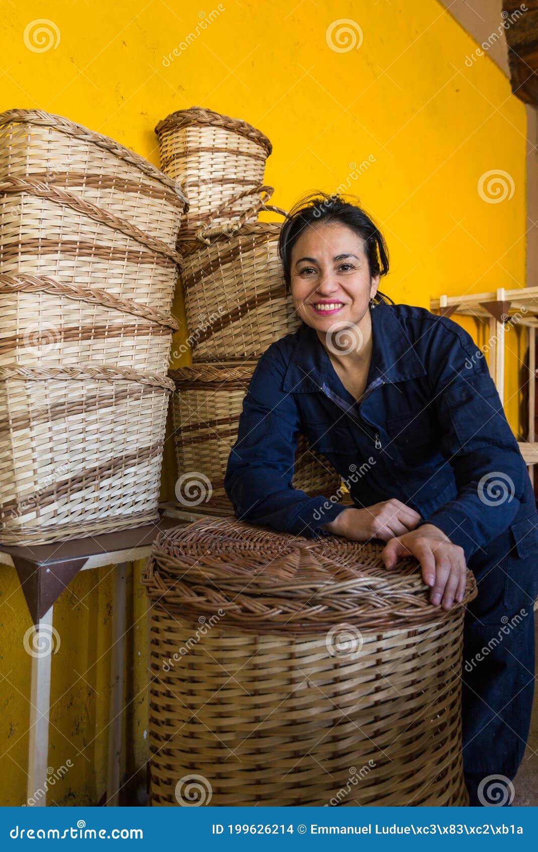 Artisan Working in Wicker and Carpentry Stock Photo - Image of machine ...
