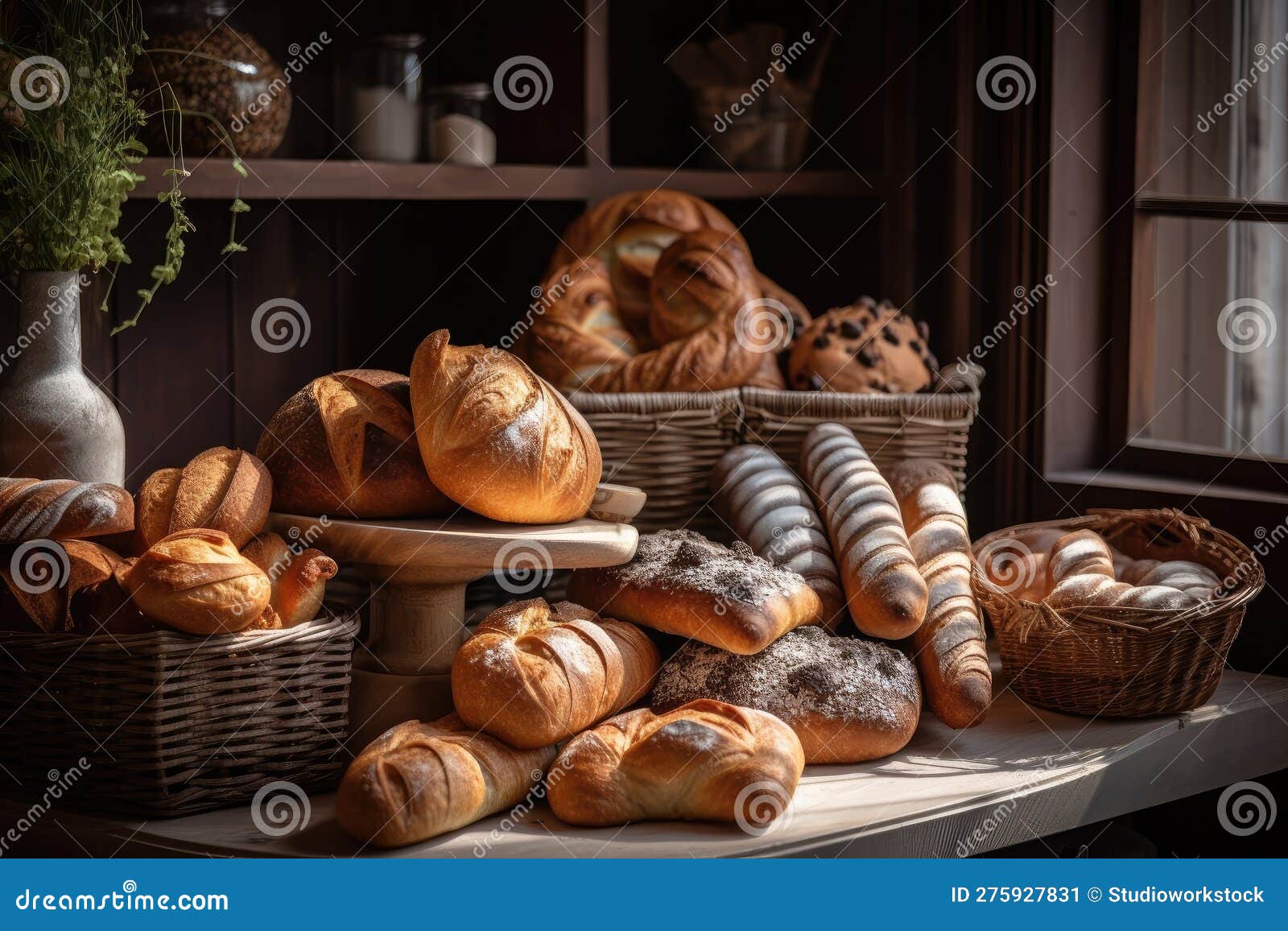 Artisanal Bakery with Freshly Baked Breads and Pastries Stock Image ...