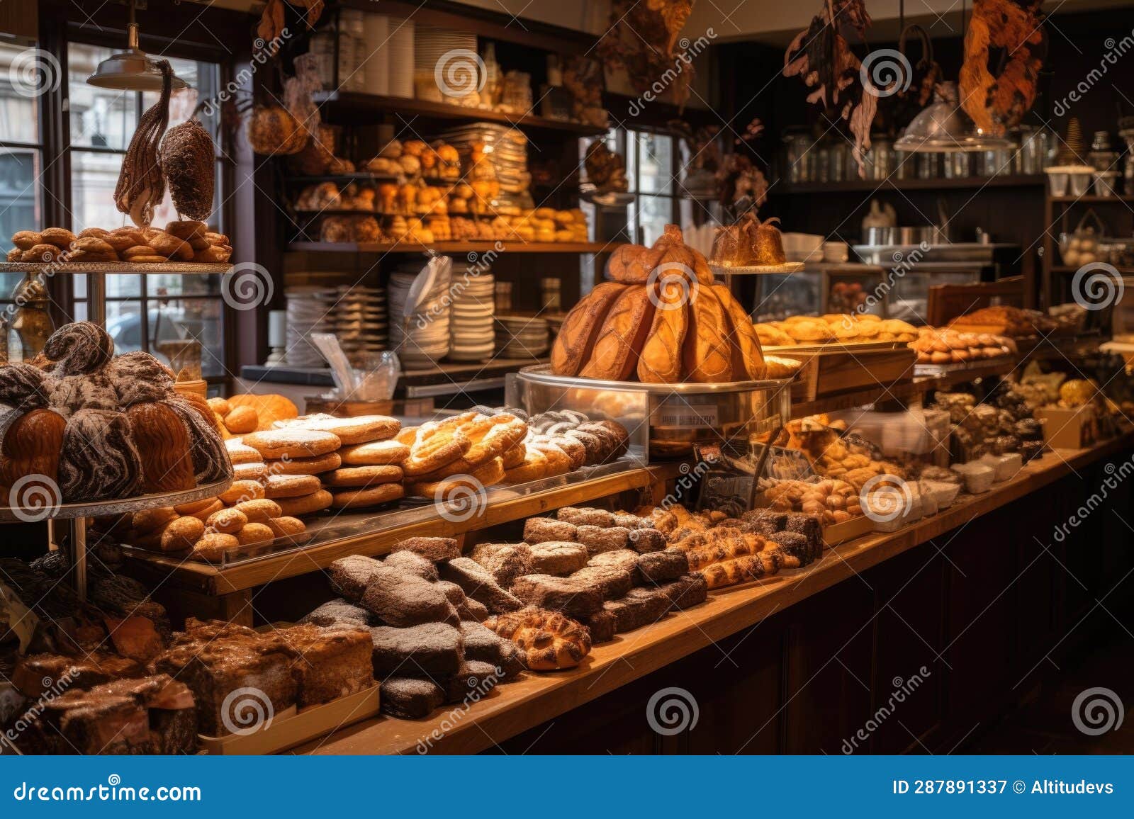 Artisanal Bakery with Various Baked Goods on Display Stock Image ...