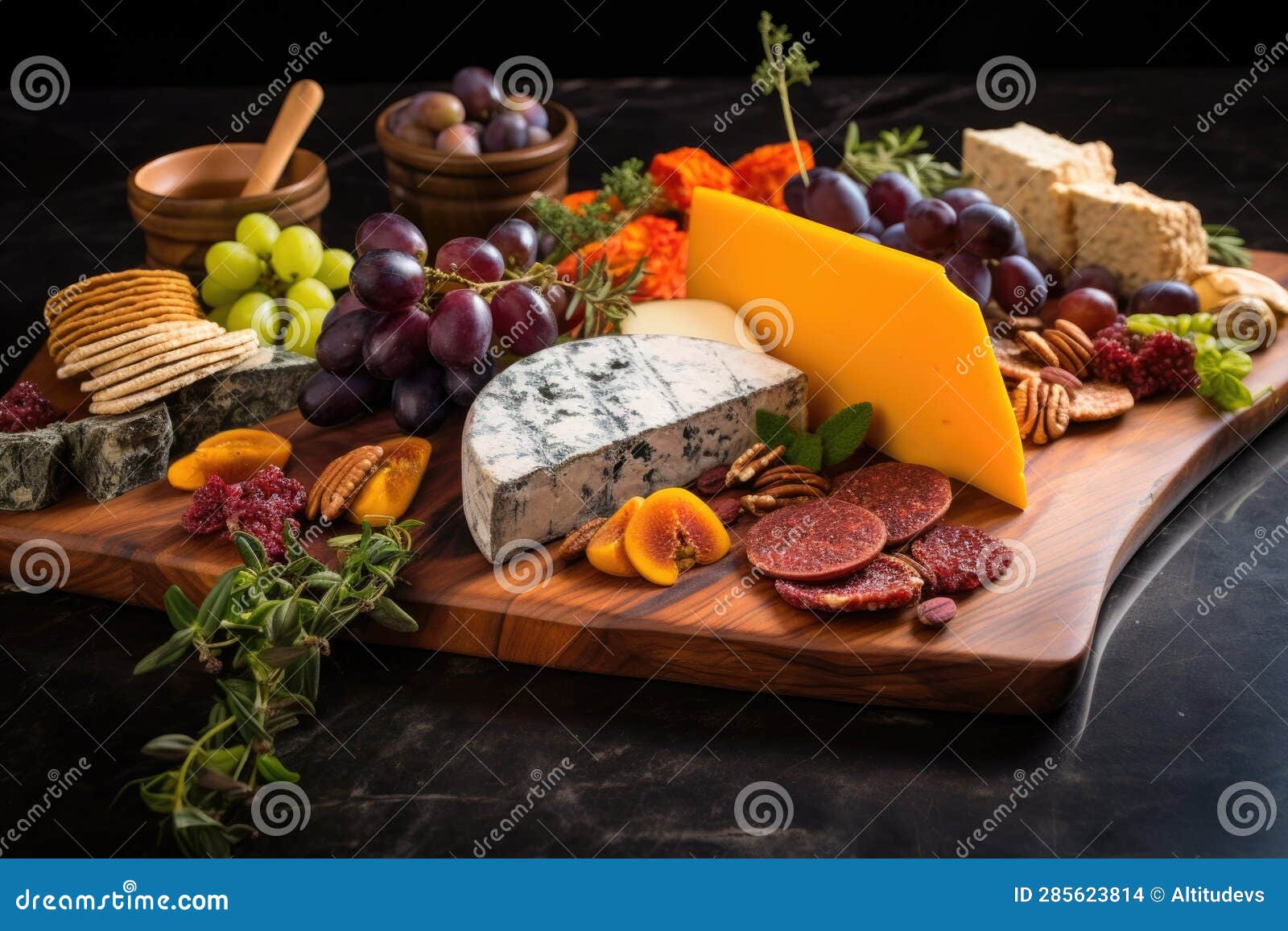 Artisanal Cheese Board with Variety of Textures and Colors Stock ...